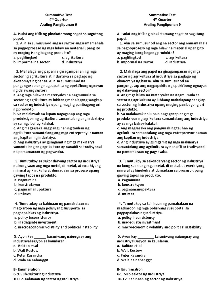 Summative Test | PDF