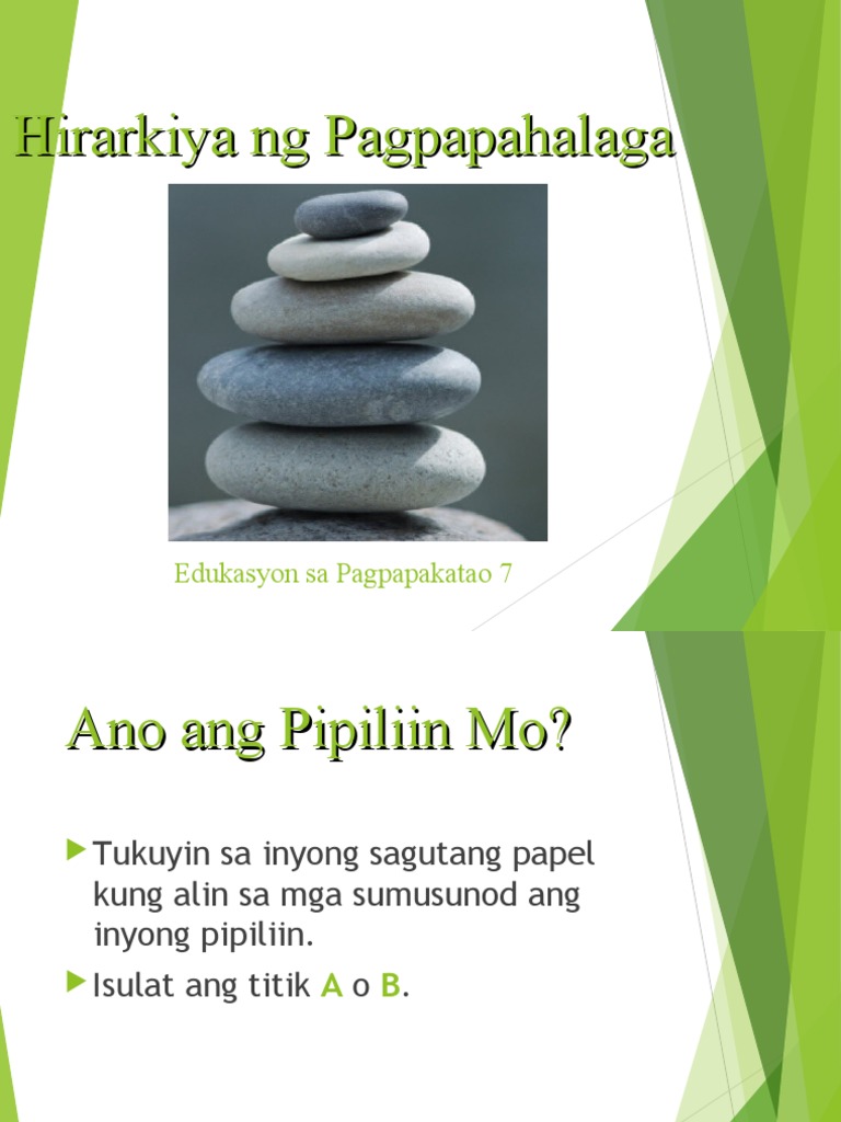 Hirarkiya NG Pagpapahalaga | PDF