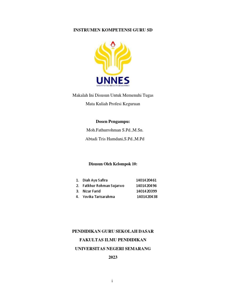 K10 - Makalah Instrumen Kompetensi Guru | PDF | Karier & Perkembangan