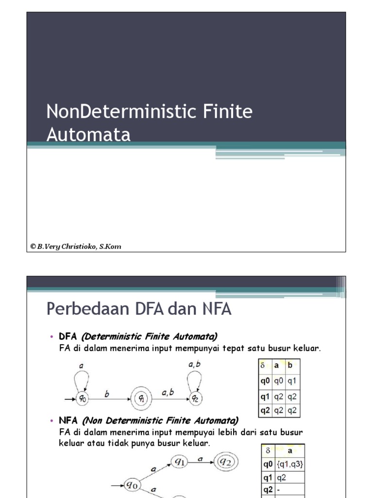 Dokumen - Tips Nondeterministic Finite Automata Perbedaan Dfa Dan Nfa ...