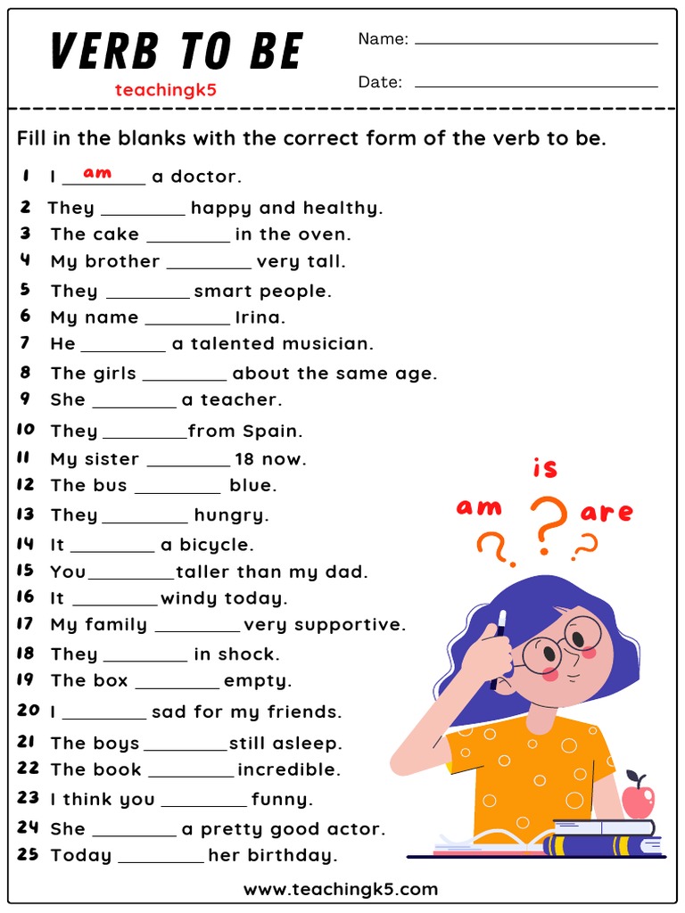 Fill in the Blanks: Verb "To Be" | PDF