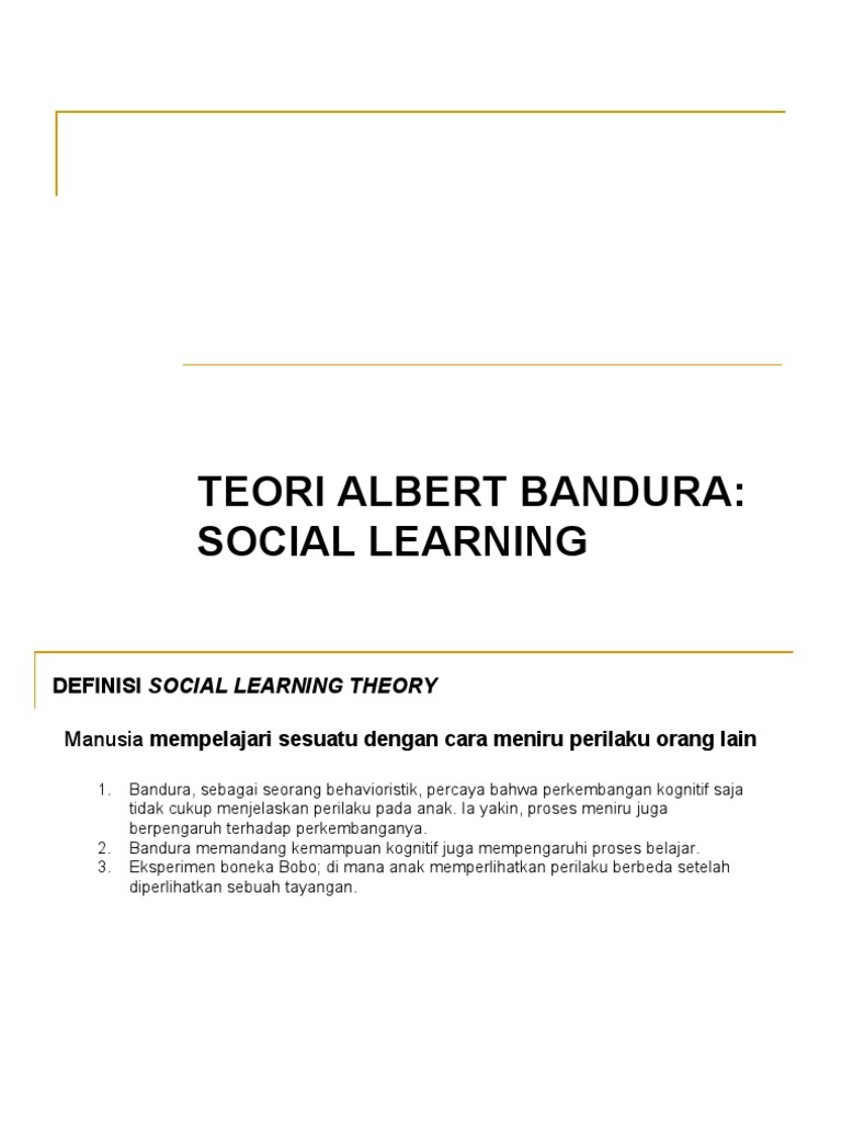 Teori Belajar Albert Bandura | PDF