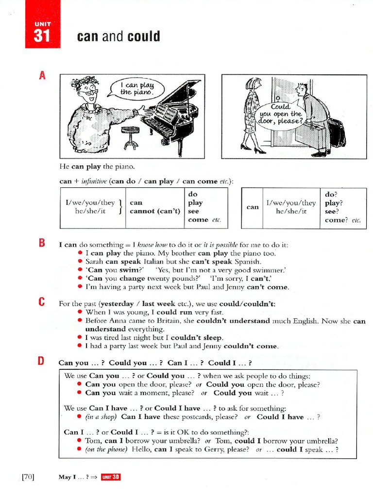 Unit - 31 - Can - & - Could KEY | PDF