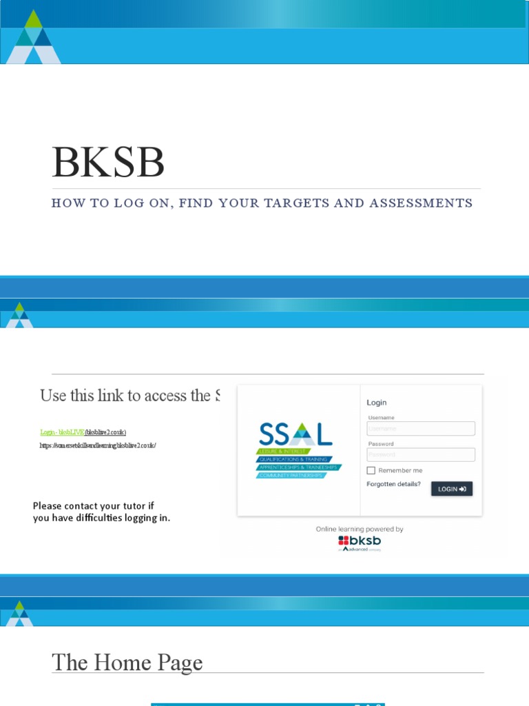 BKSB Login and Assessment Guide | PDF | Career & Growth