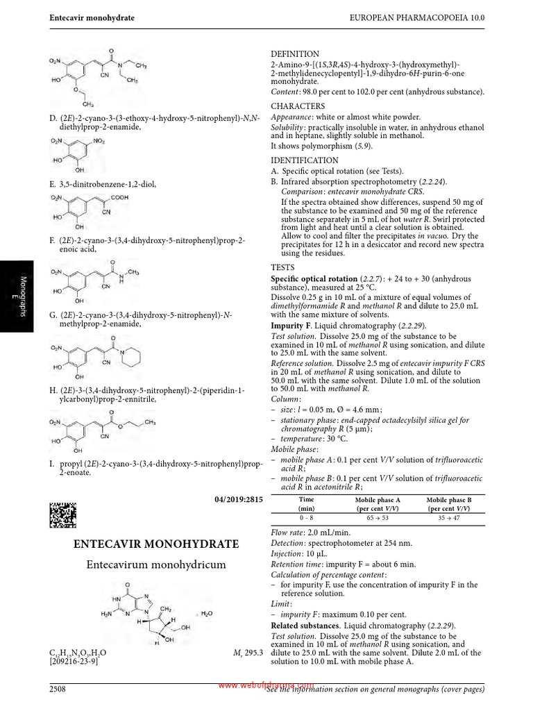 European Pharmacopoeia 10 edição 2019 | PDF | Solubility | Chromatography