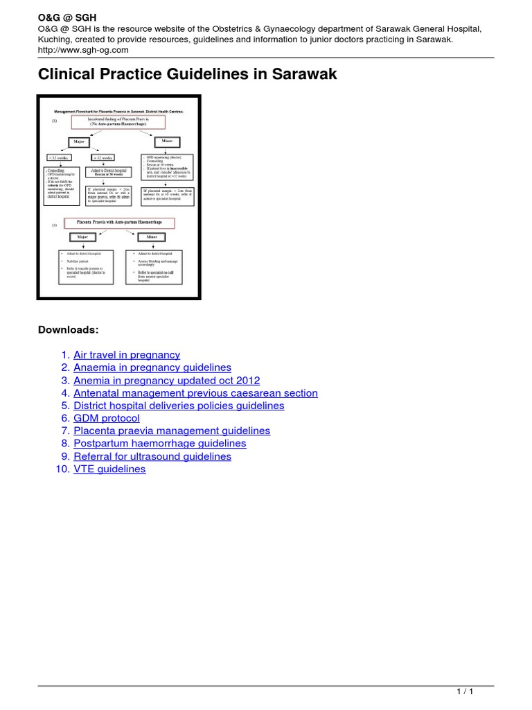 Clinical Practice Guidelines in Sarawak | PDF