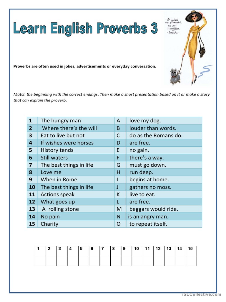 Proverb Matching Activity Guide | PDF