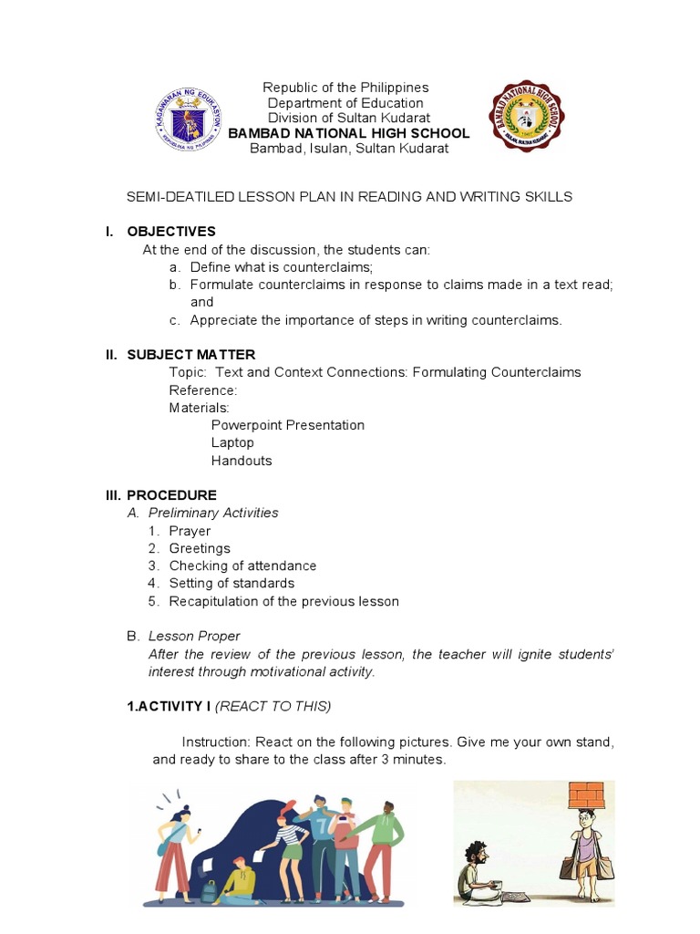 Counterclaim Lesson Plan for Students | PDF | Lesson Plan | Argument