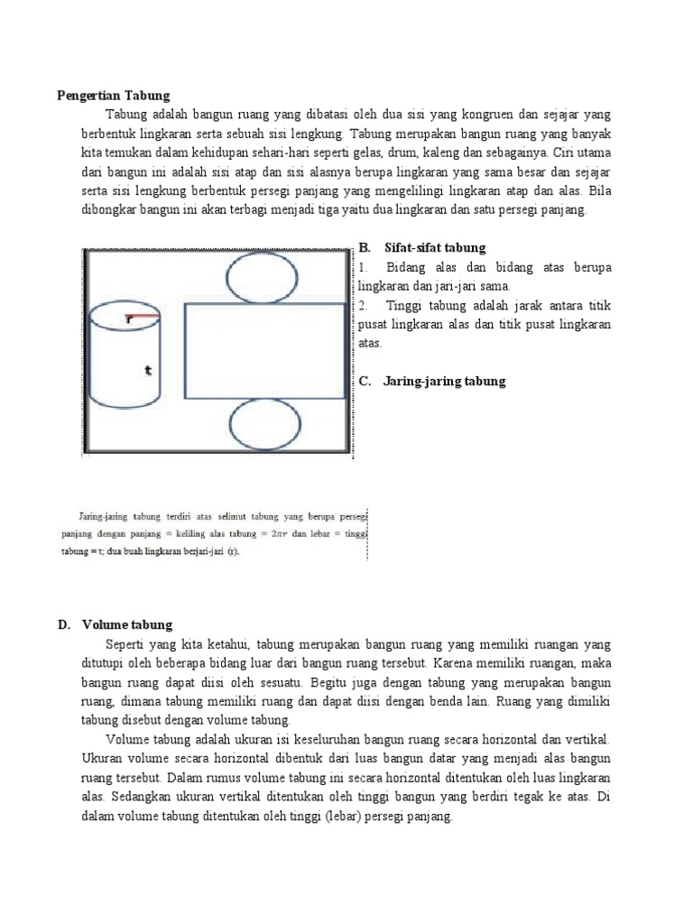 Pengertian dan Sifat Tabung | PDF | Ilmu Sosial | Kajian Bahasa Asing