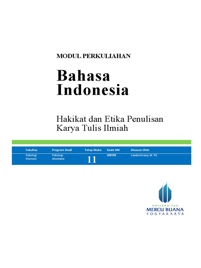 Modul Pertemuan 11 Hakikat Dan Etika Penulisan KTI | PDF