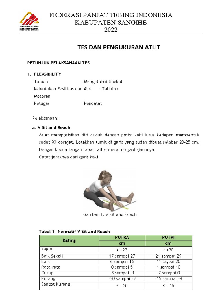Tes Dan Pengukuran Atlit Seleksi Porprov 2022 | PDF