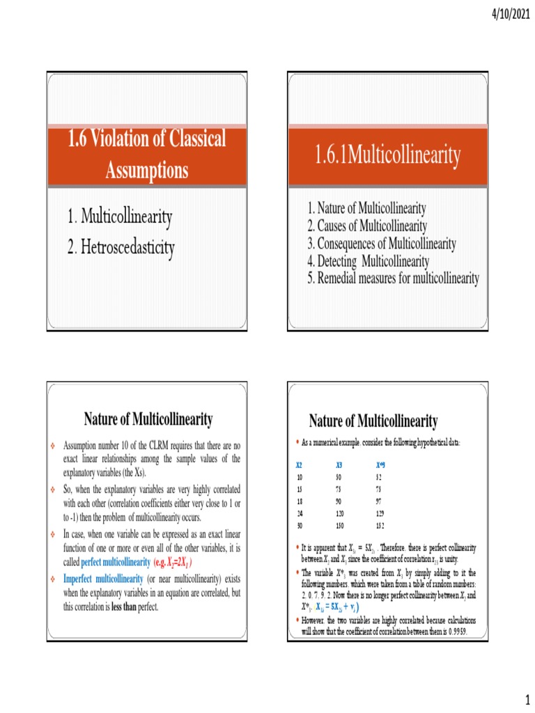 Chapter One Part 2 | PDF | Multicollinearity | Ordinary Least Squares