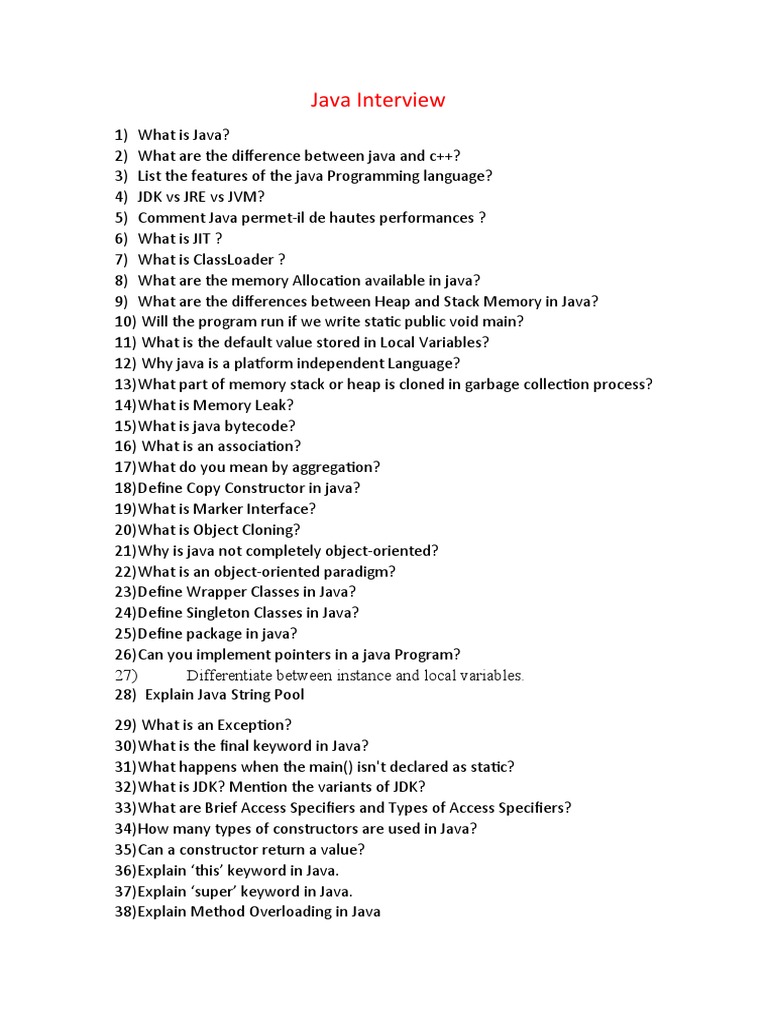 Java Interview | PDF