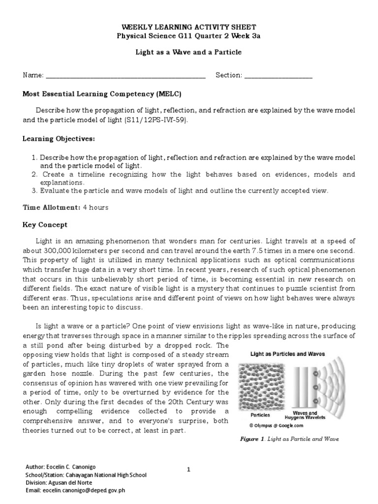 PS Q2 Week-3a-1 | PDF | Light | Waves