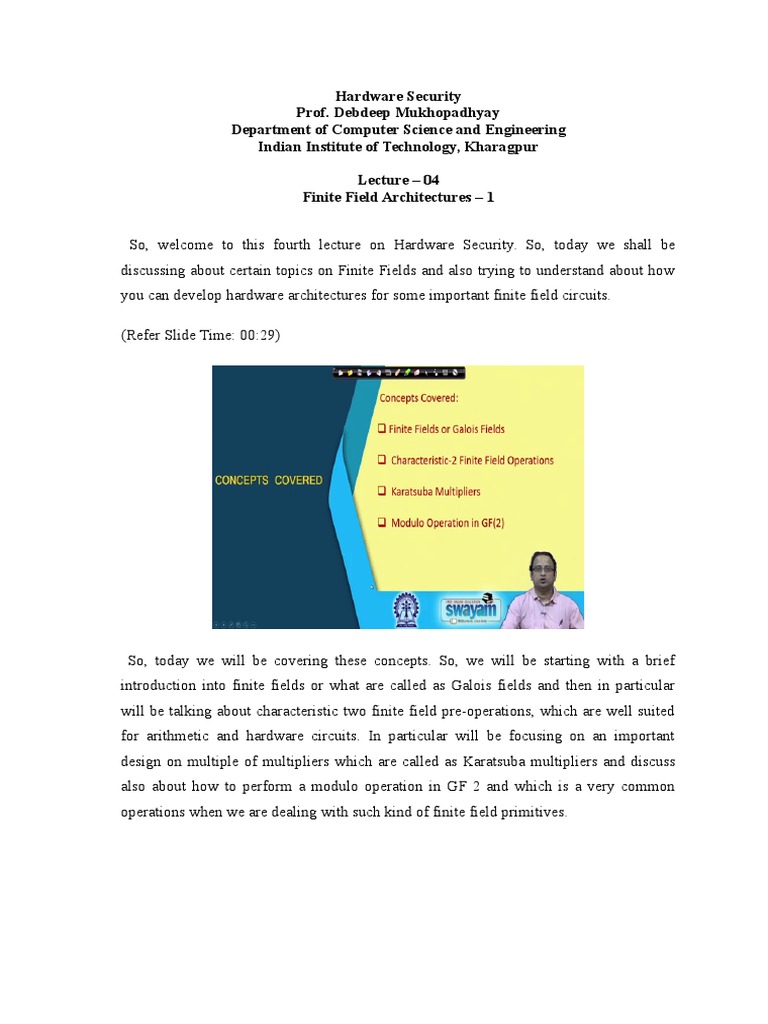 Lec 4 | PDF | Field (Mathematics) | Polynomial