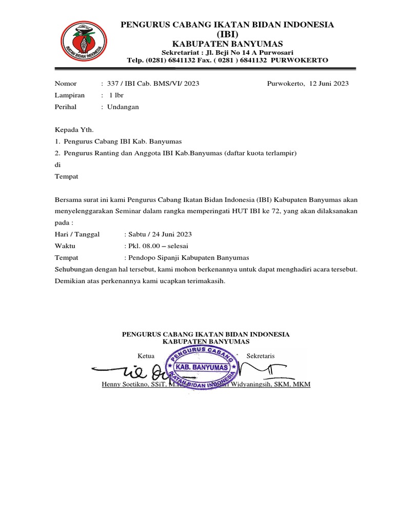 Undangan Peserta Seminar - HUT 72 | PDF