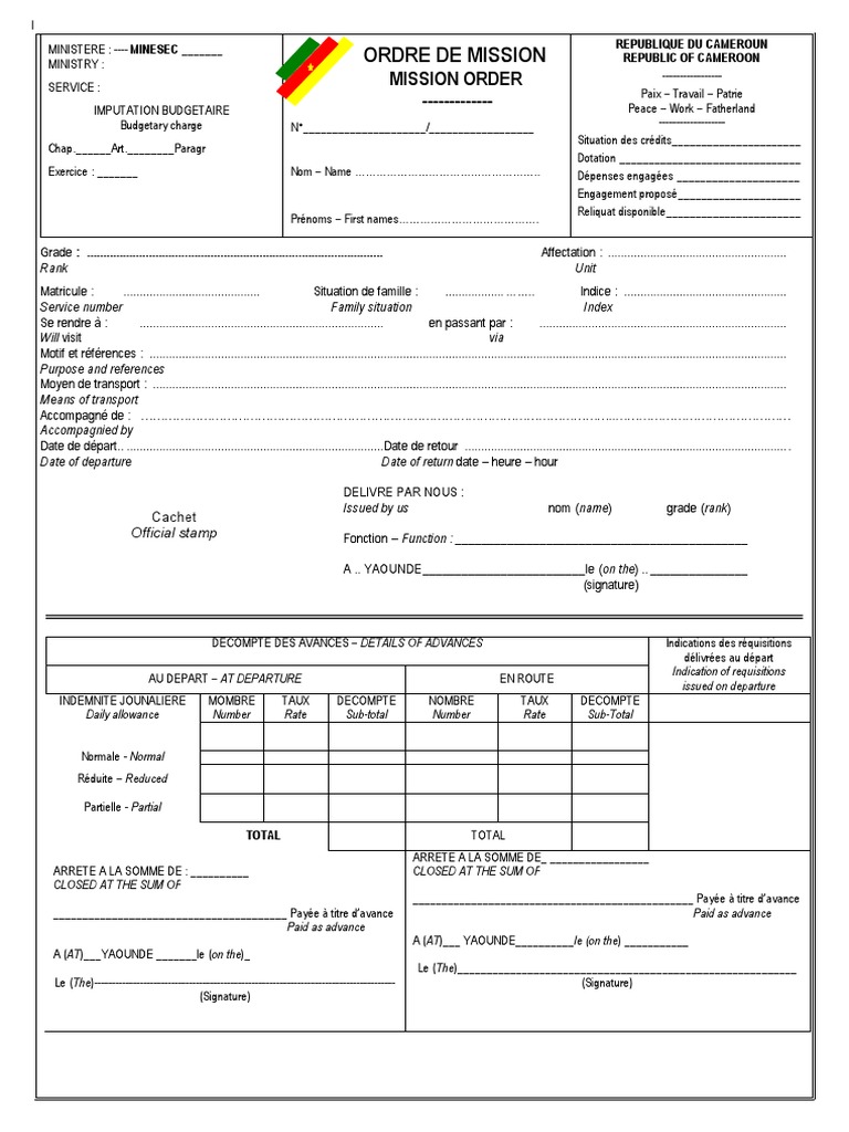 ORDRE DE MISSION | PDF