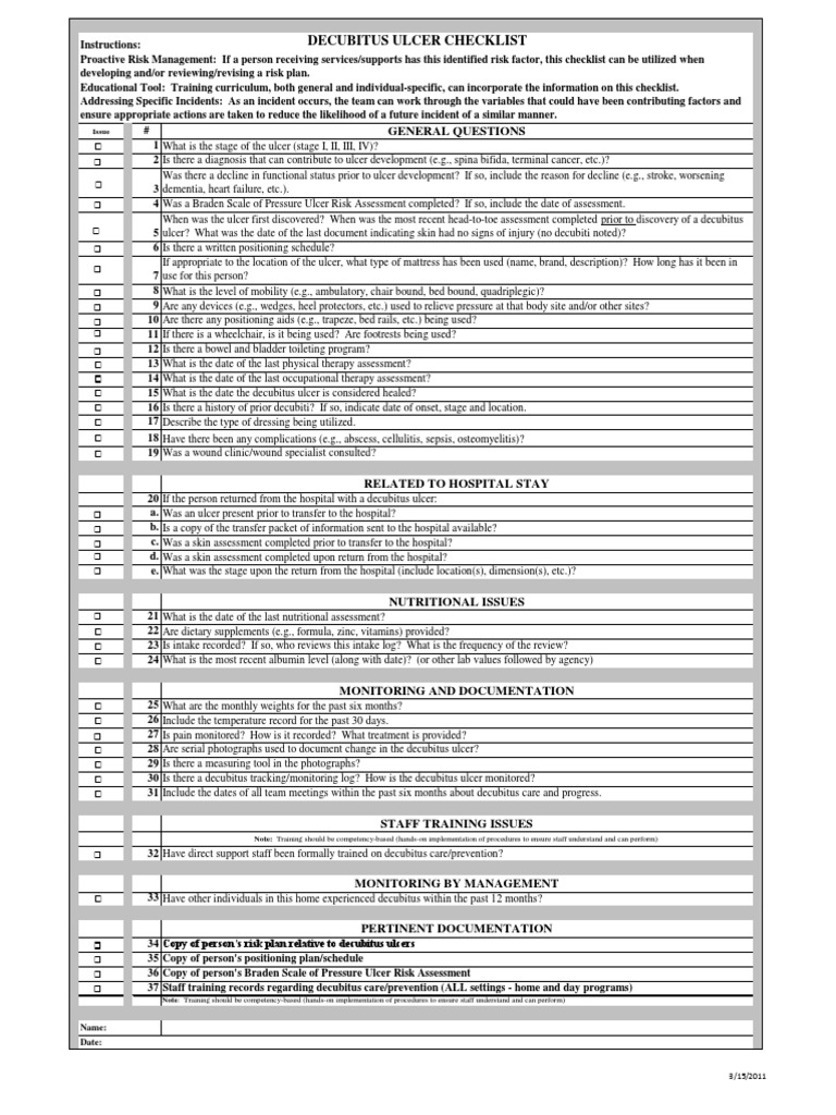 Ulcer Qs Checklist | PDF | Epidemiology | Human Diseases And Disorders