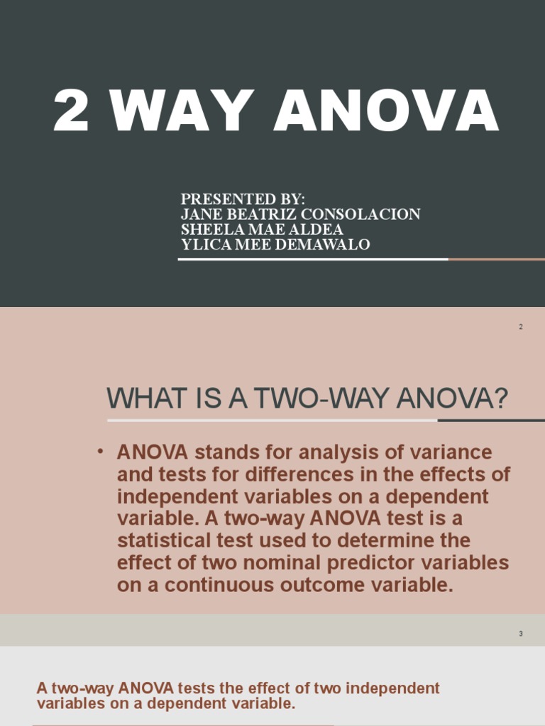 Two Way Anova | PDF | Analysis Of Variance | Dependent And Independent Variables