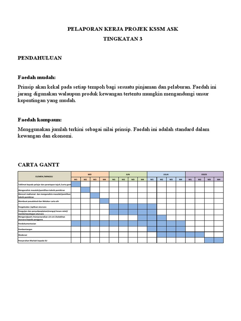 Pelaporan Kerja Projek KSSM Ask | PDF