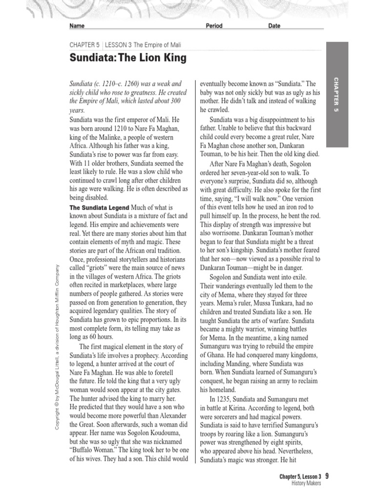 Sundiata The Lion King | PDF