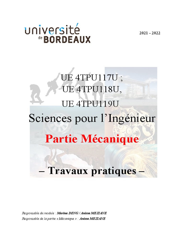 Poly TP Meca 2021-2022 | PDF | Technologie et ingénierie