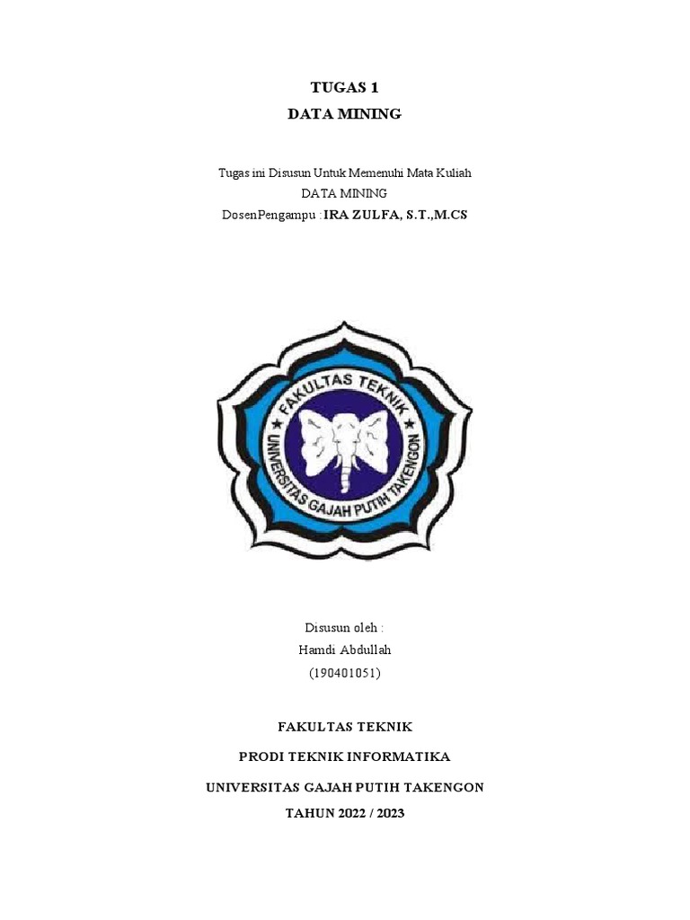Tugas 1 - Data Mining | PDF | Komputer