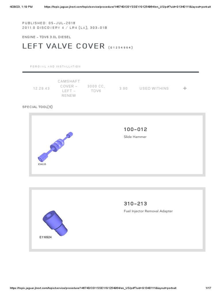 303-01B Left Valve Cover | PDF | Technology & Engineering