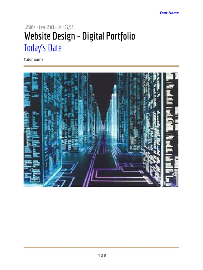 01 Unit 3 13 A Digital Portfolio Assignment 1 - Design Template l2 ...