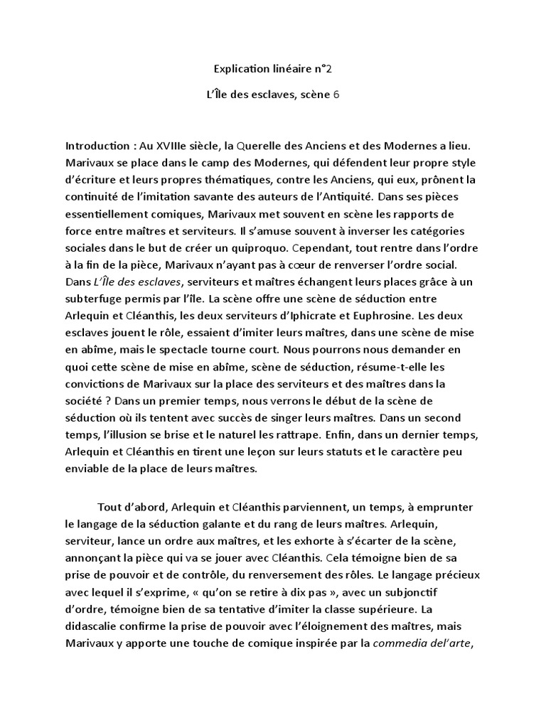 Explication Linéaire N°2 | PDF