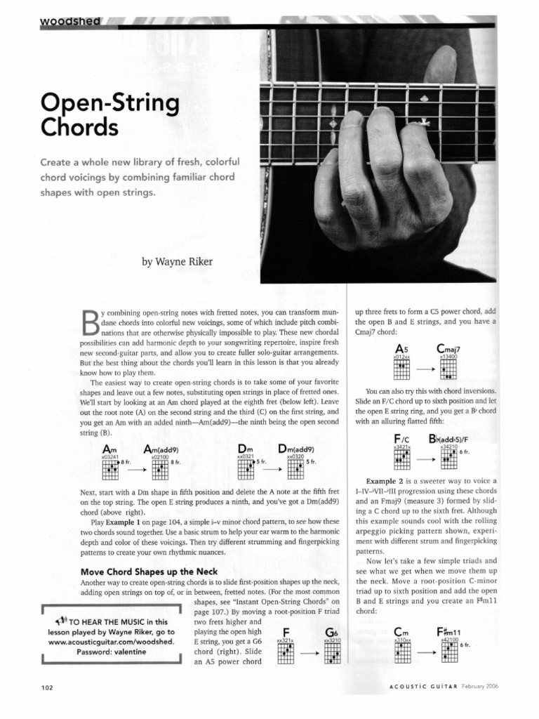 Riker, Wayne - Open String Chords (Ag Feb 06) | PDF