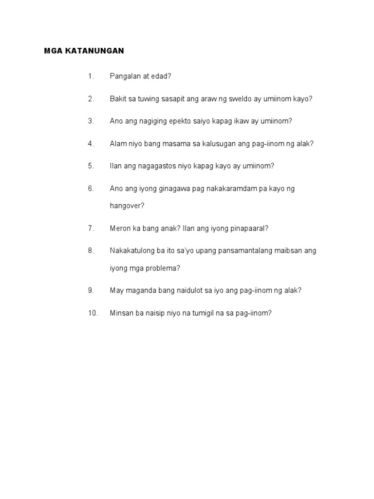 Mga Katanungan | PDF