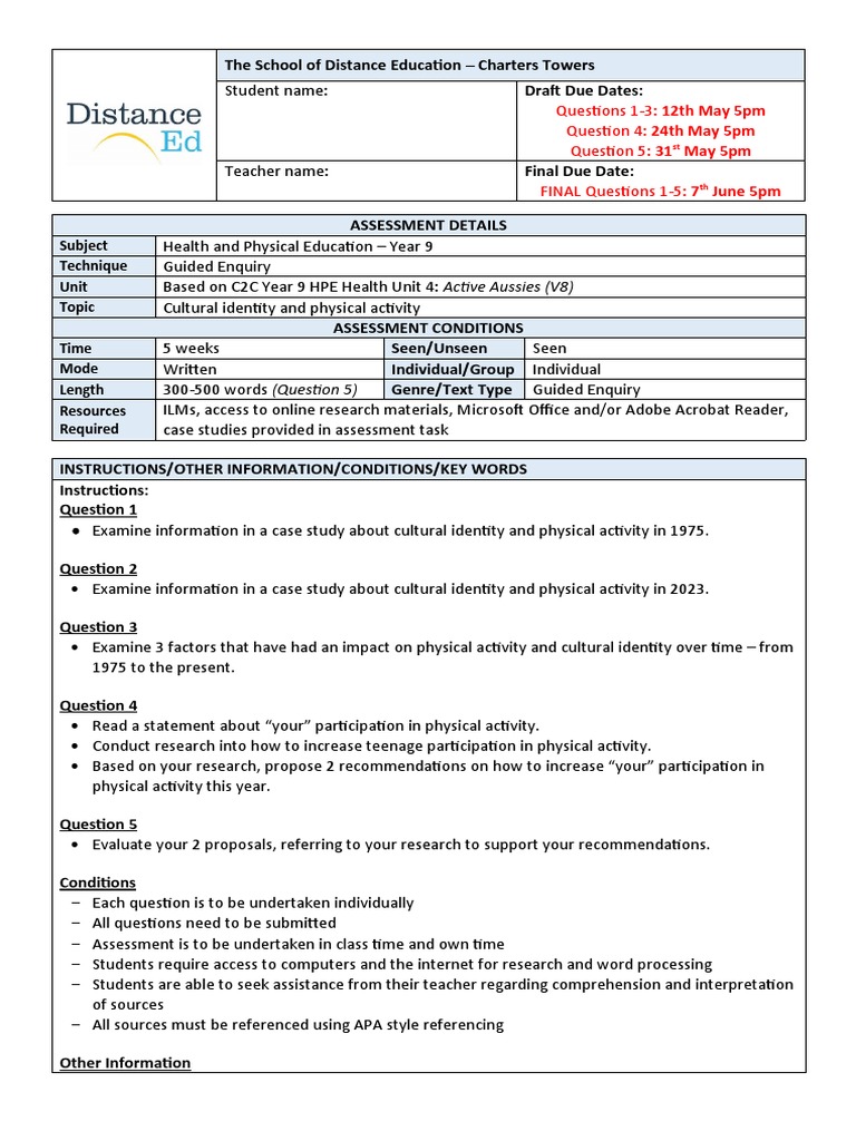T2 Assessment1 Active Aussies | PDF