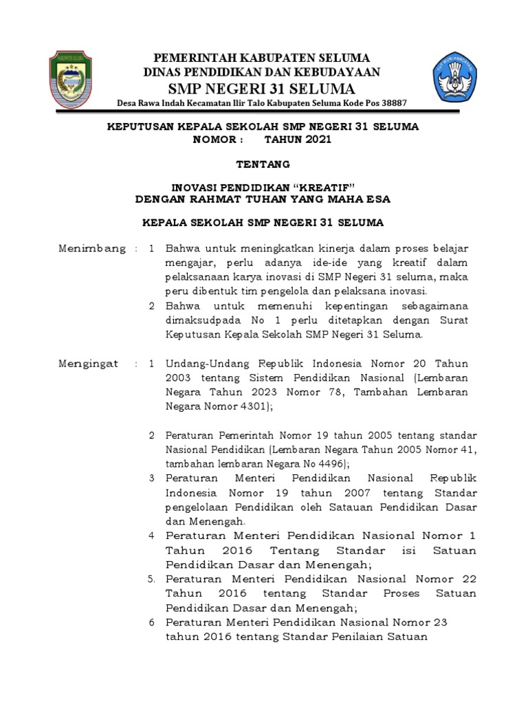 SK Inovasi SMP | PDF