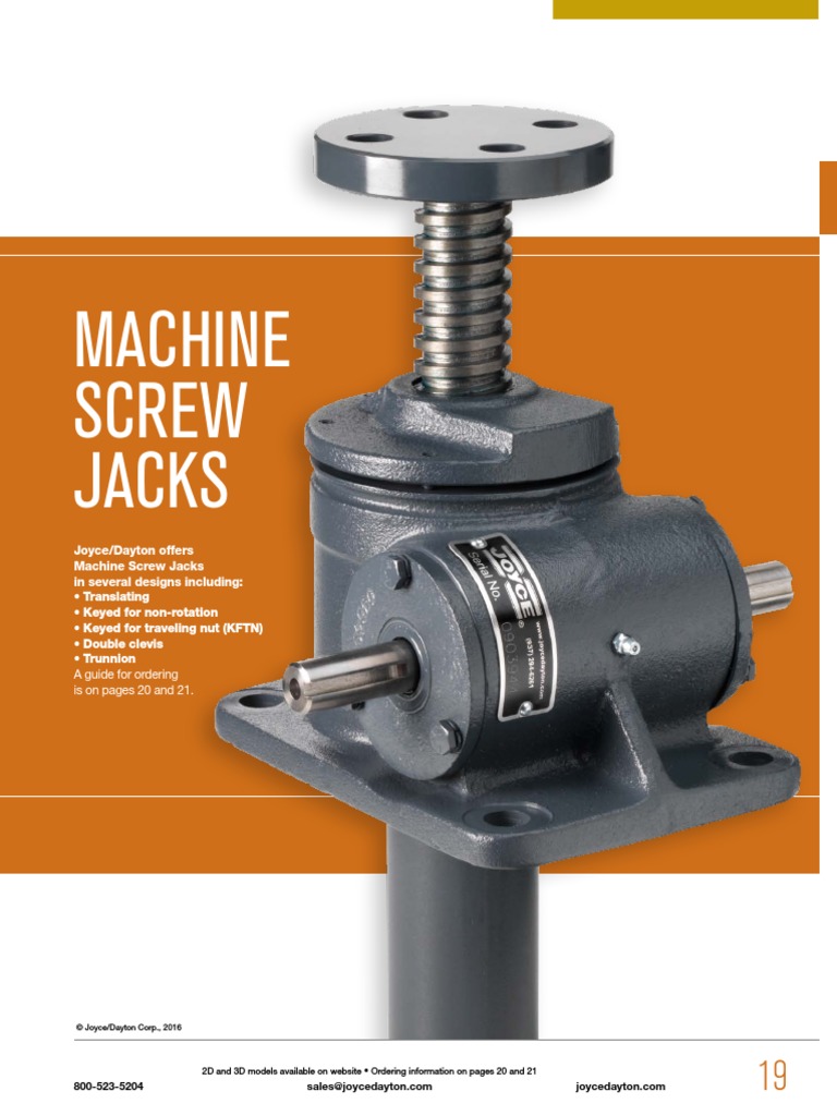 Joyce Dayton Machine Screw Jacks Guide | PDF | Screw | Tools