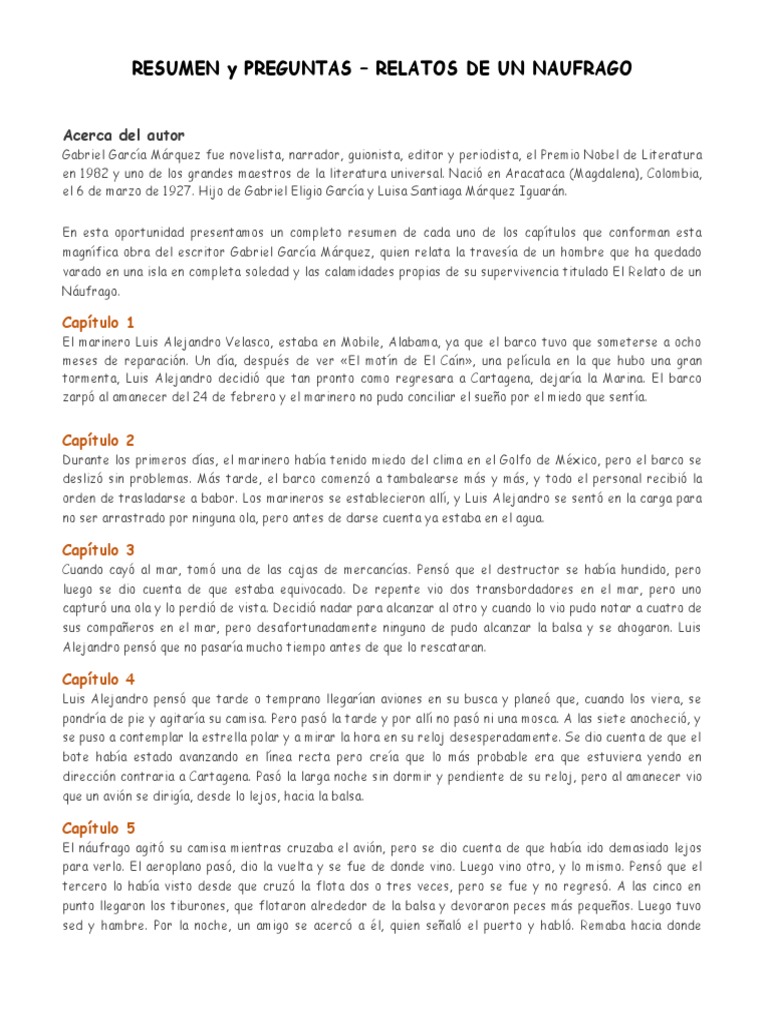 Relatos de Un Naufrago | PDF