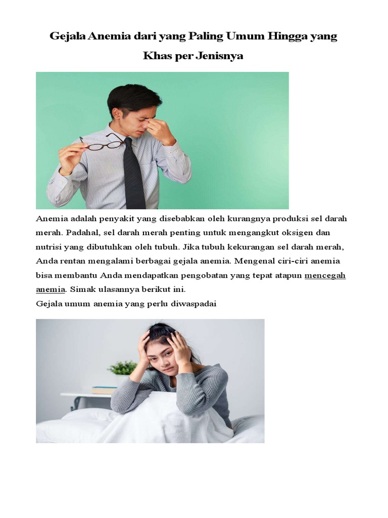 Ciri-Ciri dan Gejala Anemia Umum | PDF | Kesehatan Holistik