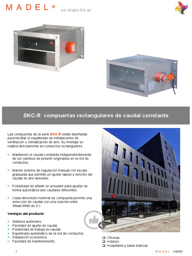 23 ES MADEL Compuertas Caudal Constante Rectangulares SKC R | PDF