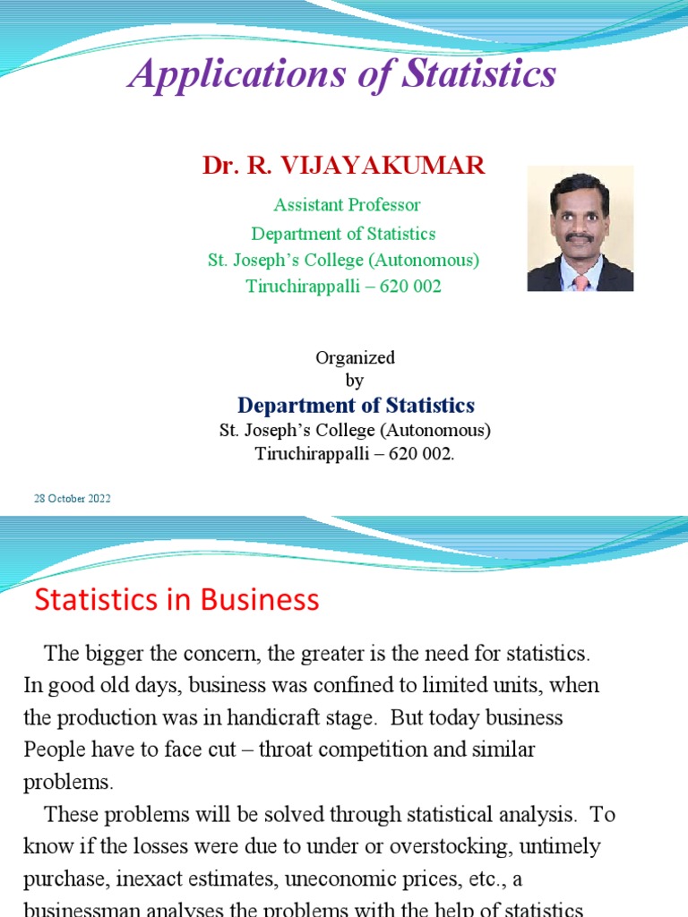 Applications of Statistics | PDF
