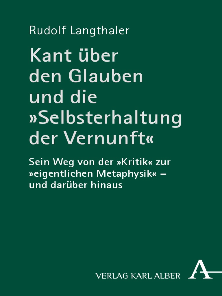 Kant, Immanuel_ Langthaler, Rudolf - Kant Über Den Glauben Und Die ...