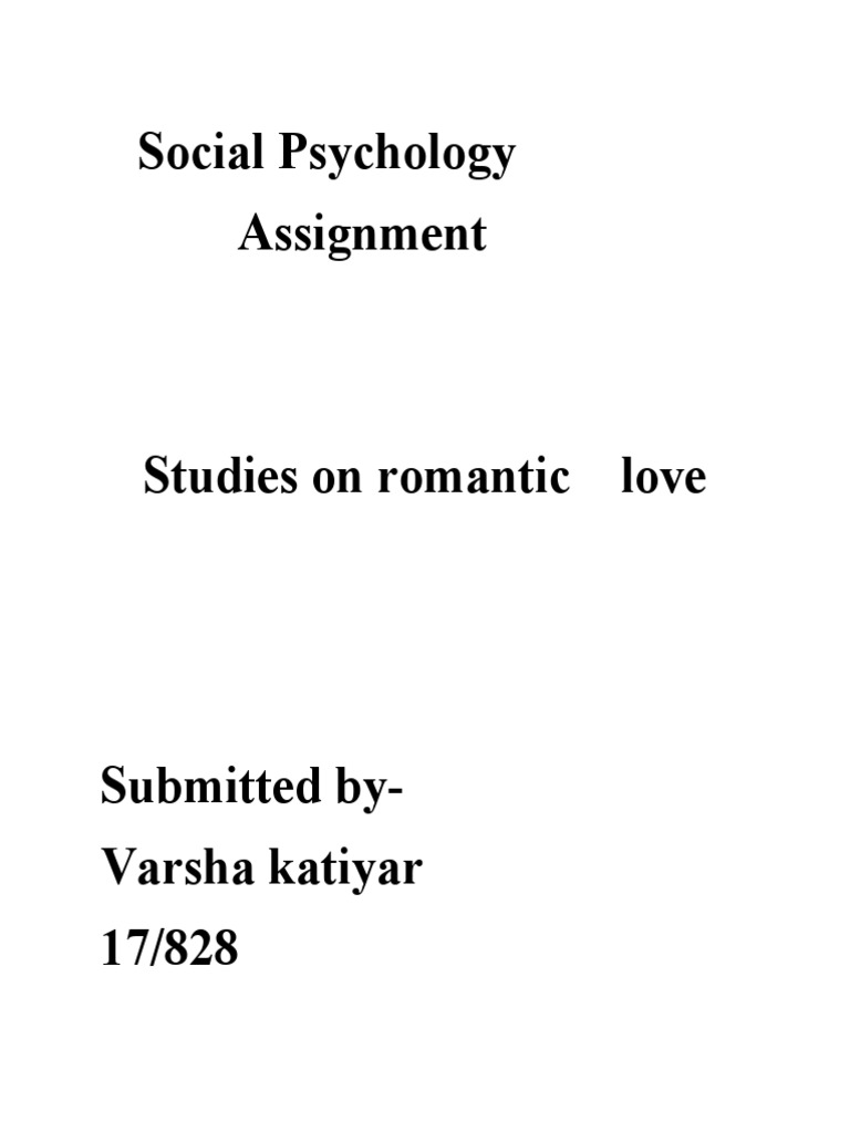 Assignment On Romantic Love Submitted By Varsha Katiyar Pdf 