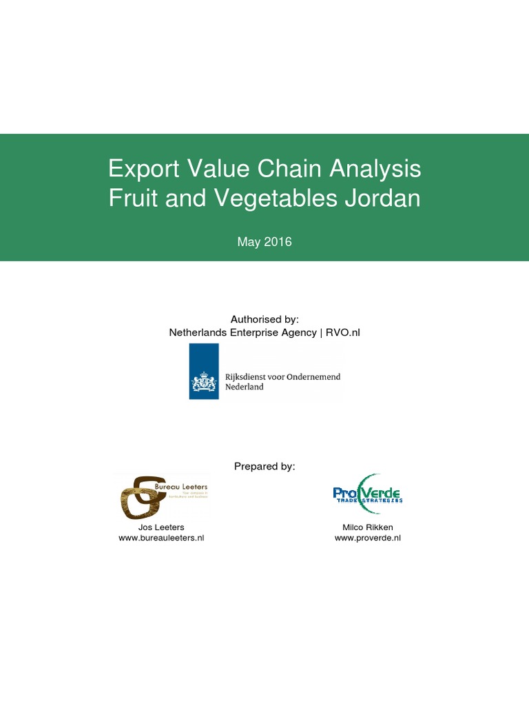 Export Value Chain Fruit Vegetables Jordan 2016 | PDF | Supermarket ...