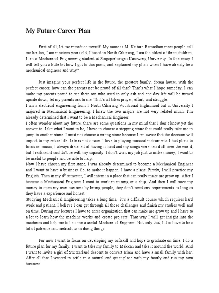 My Future Career Plan | PDF