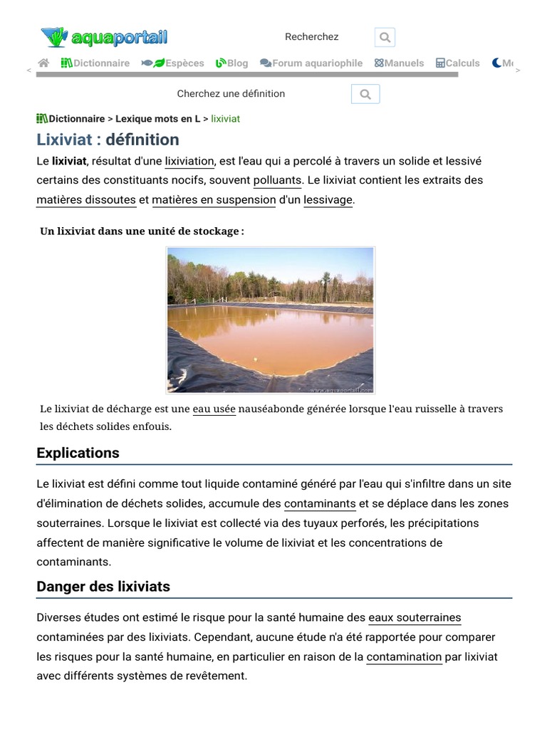 Lixiviat _ définition illustrée et explications | PDF