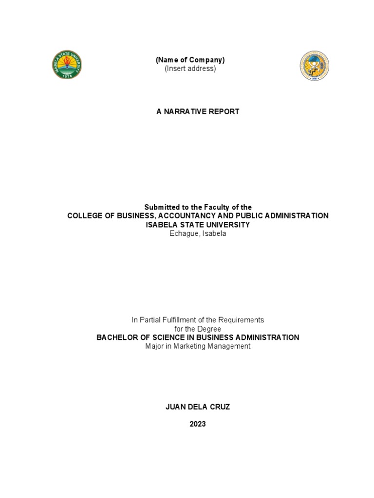 Narrative Report Outline | PDF