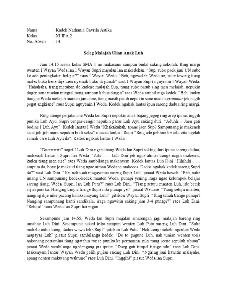 Gancaran Basa Bali 1 | PDF