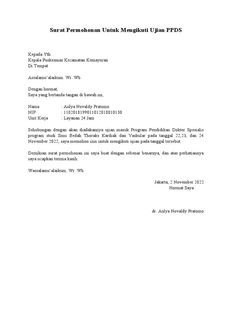 Surat_Permohonan_Ujian_Susulan | PDF