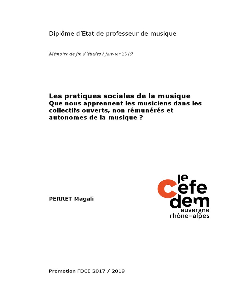 Pratiques sociales en musique amateure | PDF | Orchestre | Violon