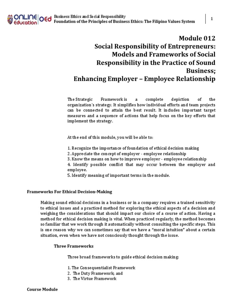 Week 014-Module Social Responsibility of Entrepreneurs Part 4 | PDF | Employment | Taxes