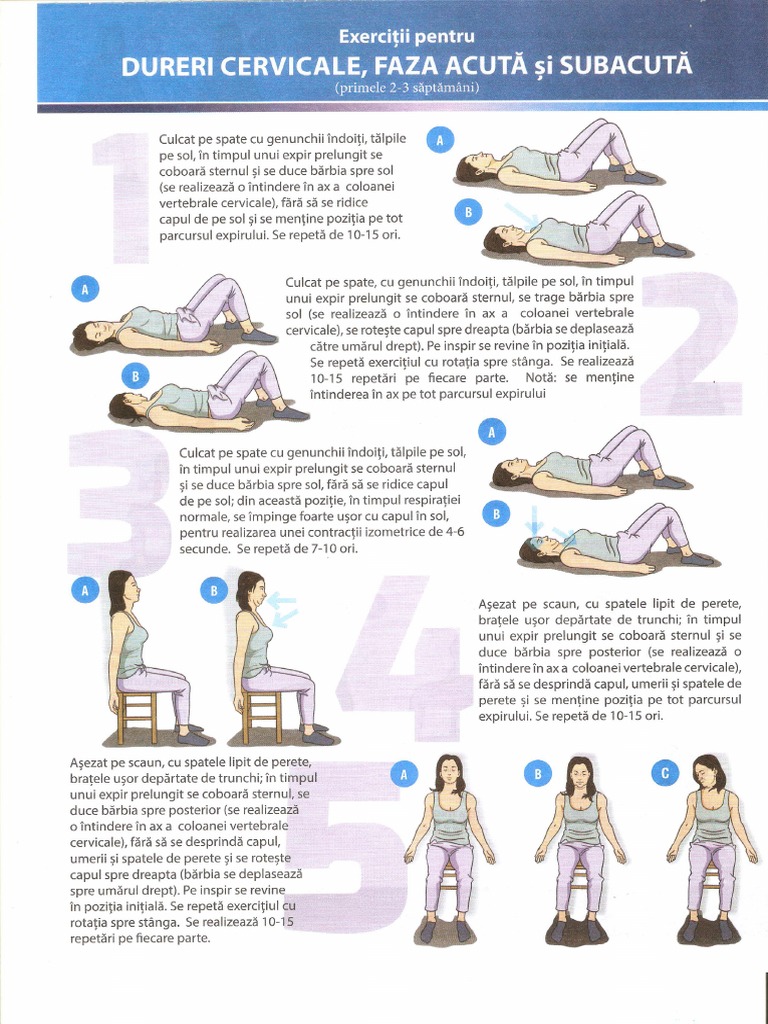 Exercitii Coloana Cervicala Si Lombara 24.04.20230001 | PDF